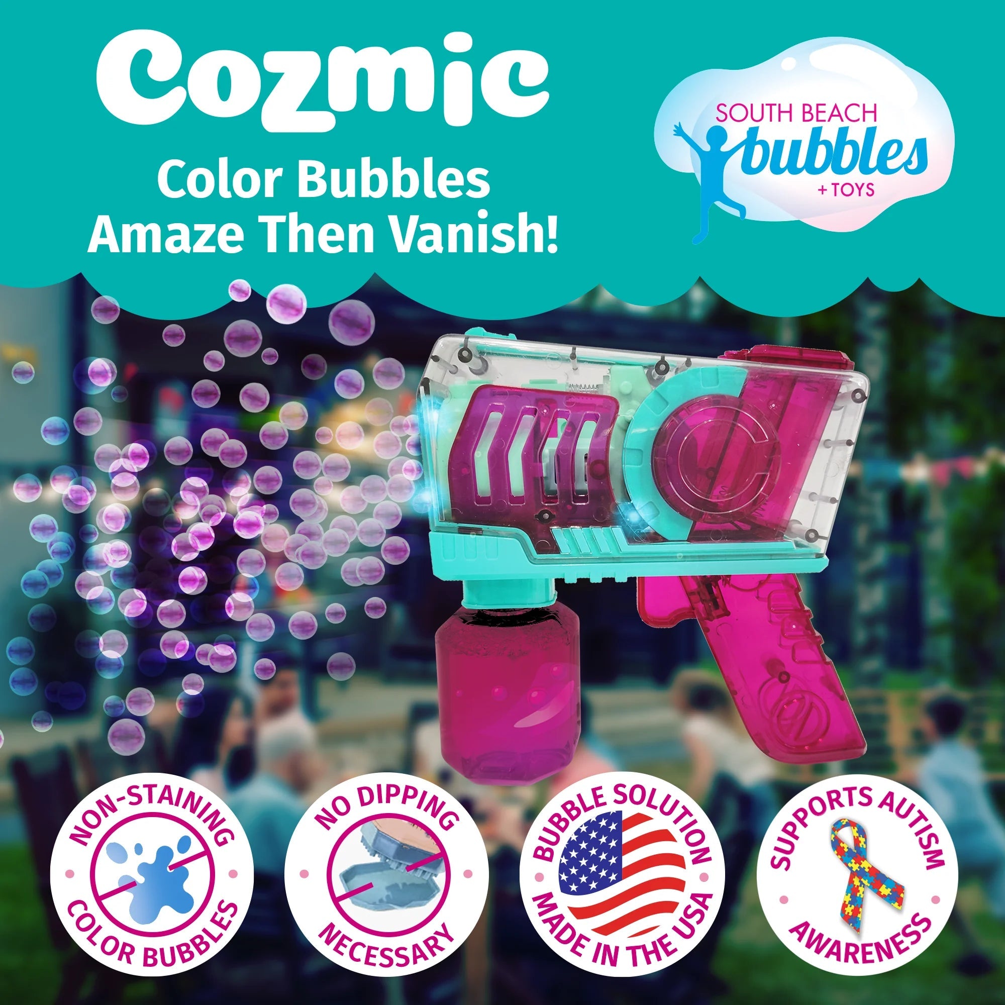 South Beach Bubbles PoppinColorz Cozmic Bubble Blaster