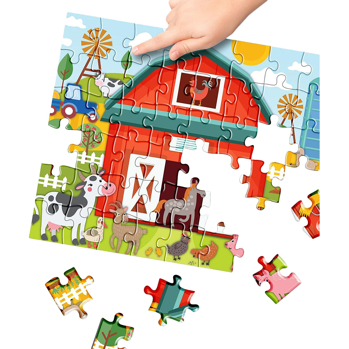 Anker Play 48 Piece Shaped Building Puzzle - Farm Friends