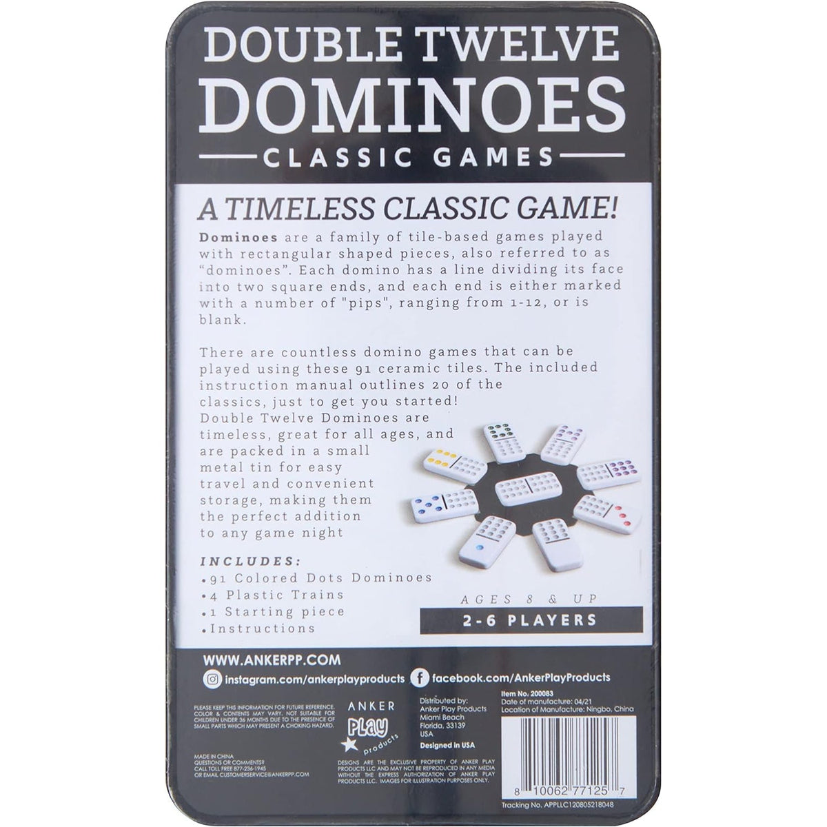 Anker Play Double Twelve Dominoes Classic Game
