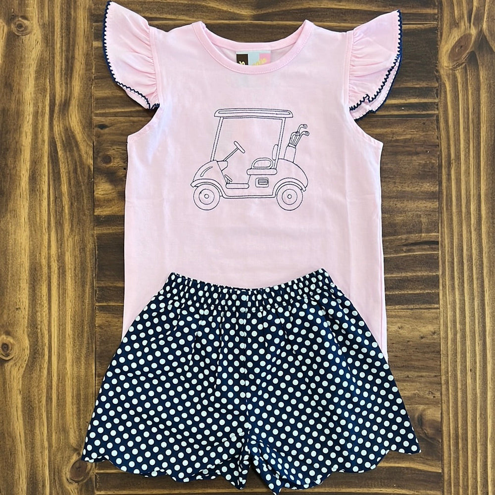 Banana Split Gone Golfin' Scalloped Short Set