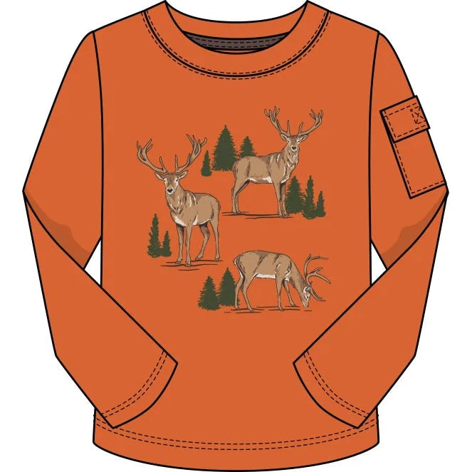 CR Sports Orange Buck Long Sleeve Top