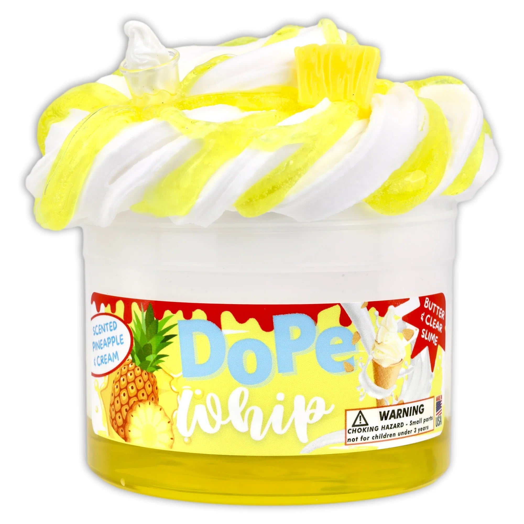 Dope Slimes Dope Whip Pineapple & Cream Scented Butter & Clear Slime
