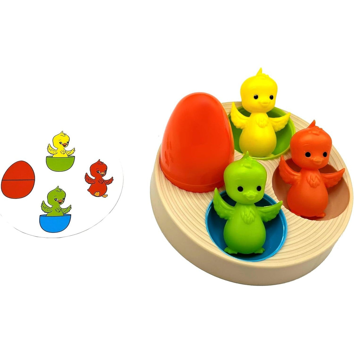 MUKIKIM Duck Duck Goose - Color Sorting & Shape Stacking Board Game Ch