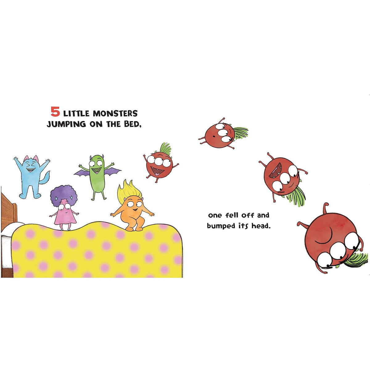 Sourcebooks: Five Little Monsters Jumping on the Bed: A Fresh Take On