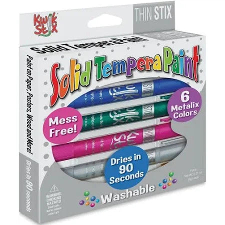 The Pencil Grip Kwik Stix Solid Tempera Paint Thin Stix Metallic - Set