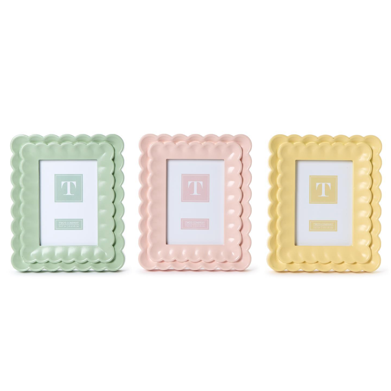 Two's Company Scalloped Wood Frame