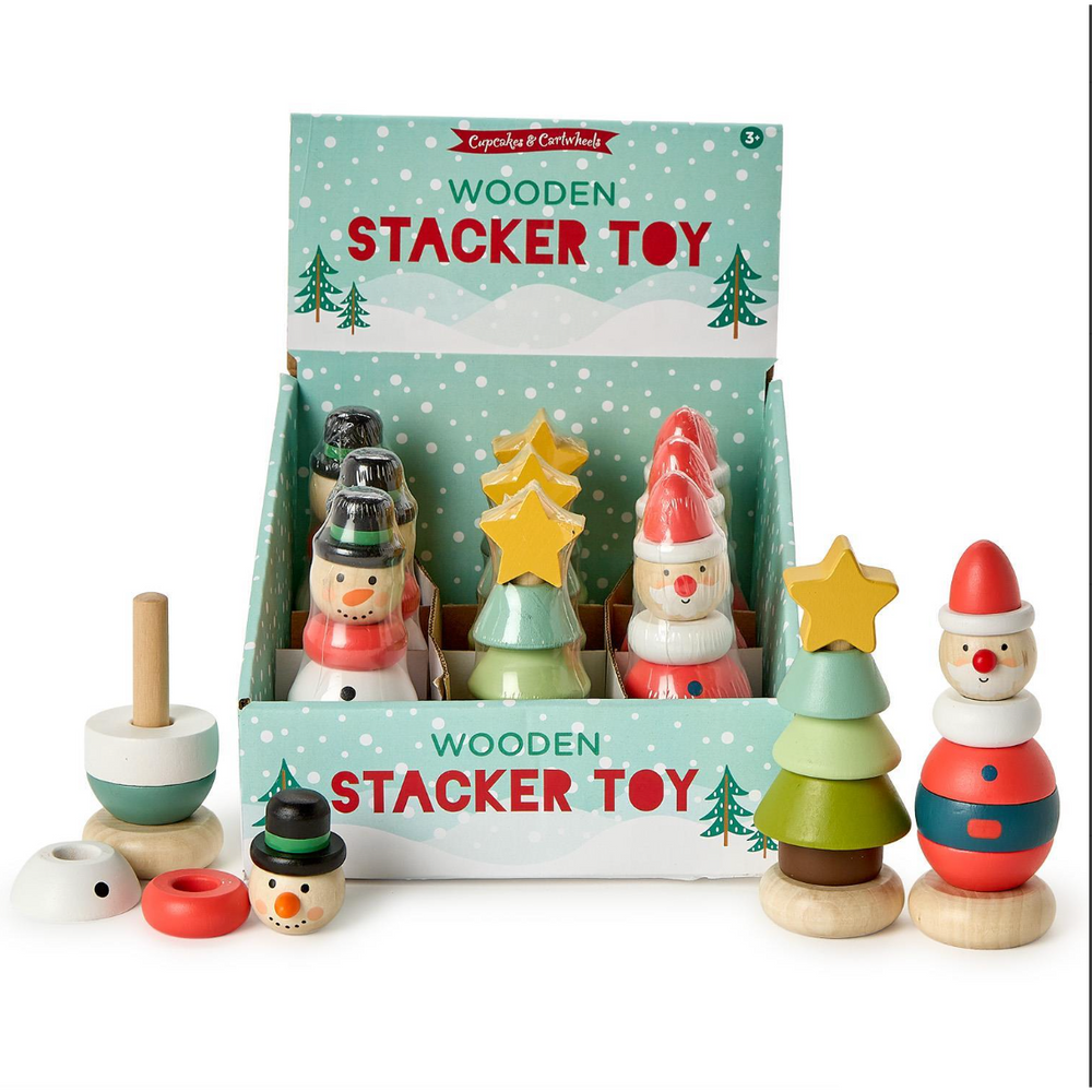 Two's Company Wooden Stacker Toy- Assorted Christmas Styles