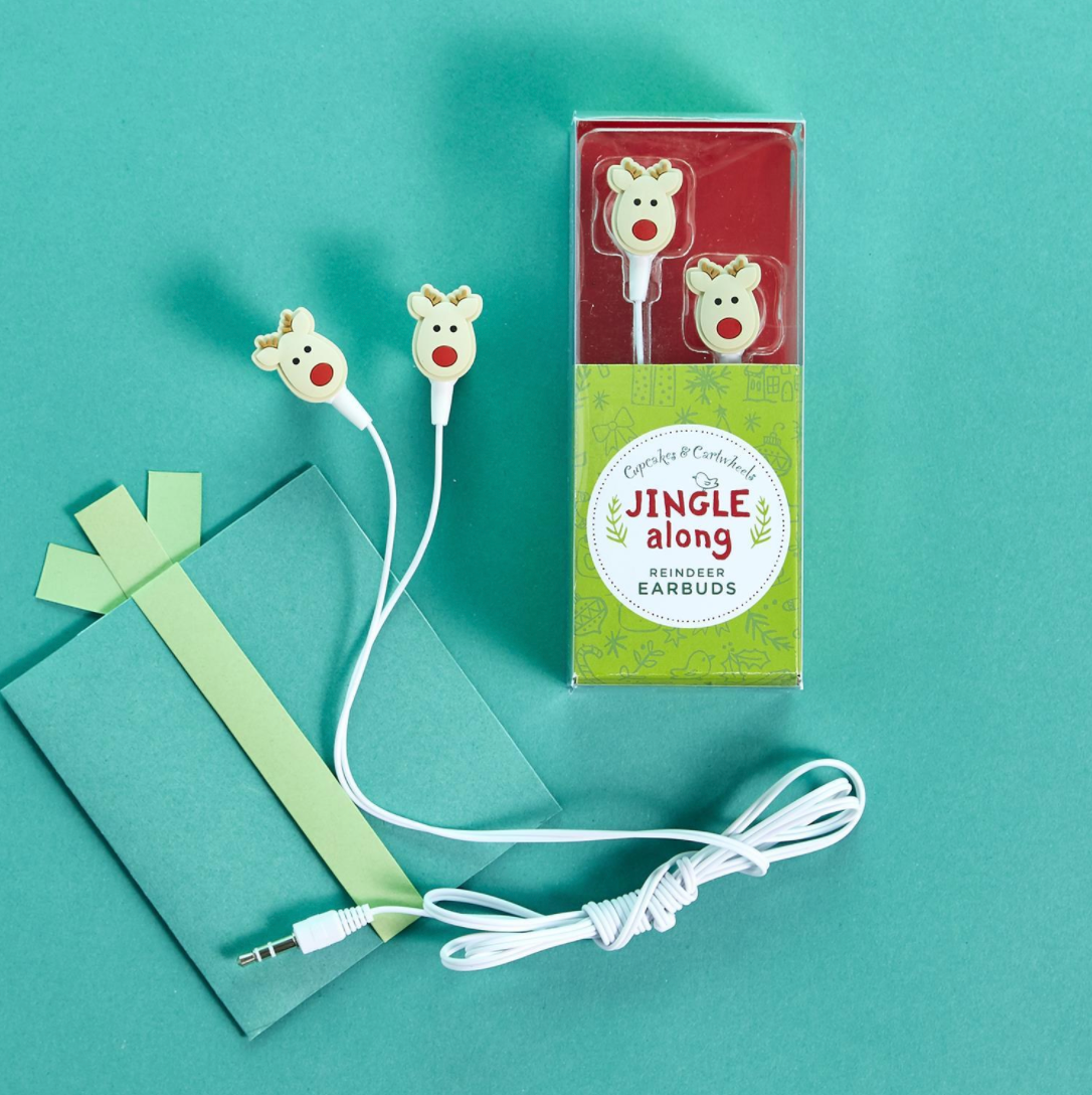 Cupcakes & Cartwheels Jingle Along Reindeer Earbuds