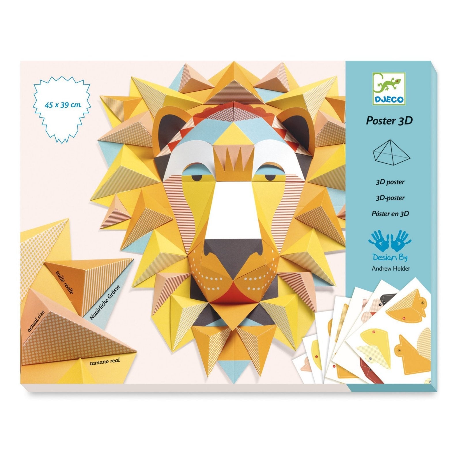 DJECO Le Grand Artist The King Lion 3D Poster Paper Craft