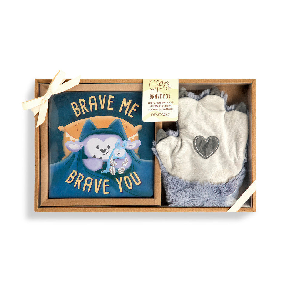 Demdaco Growl Pal Board Book & Monster Mittens Gift Set