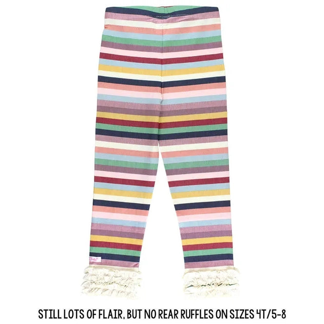 RuffleButts Enchanted Rainbow Stripe Ruffle Leggings