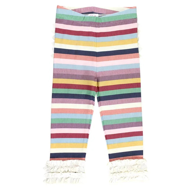 RuffleButts Enchanted Rainbow Stripe Ruffle Leggings