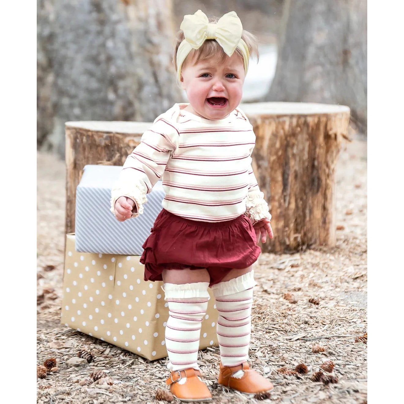 RuffleButts Rosewood Woven Luxe Wave RuffleButt